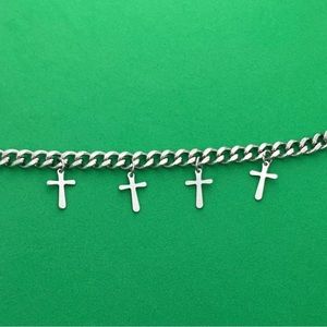 Accessories | Titanium Steel Link Chain Cross Charm Bracelet For ...
